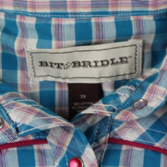 Bit & Bridle | Shirts | Bit Bridle Cowboy Western Buttn Shirt Sz ...